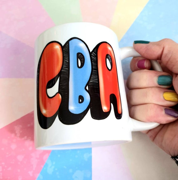 CBA mug can't be arsed brightly coloured typography | Etsy