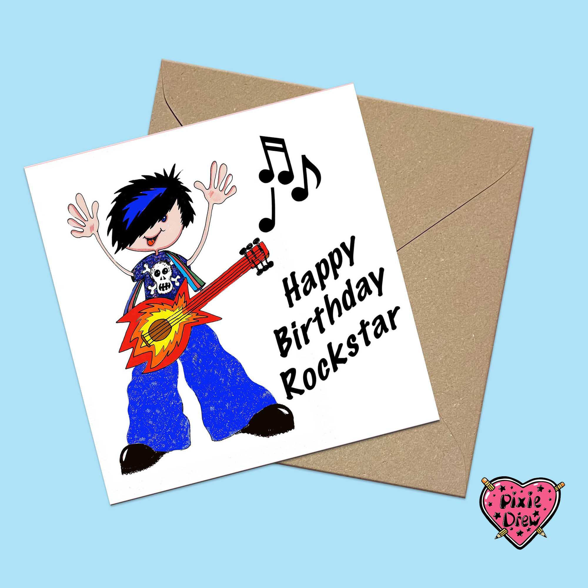 Rockstar Birthday Card, Musician Greeting Card - Etsy UK
