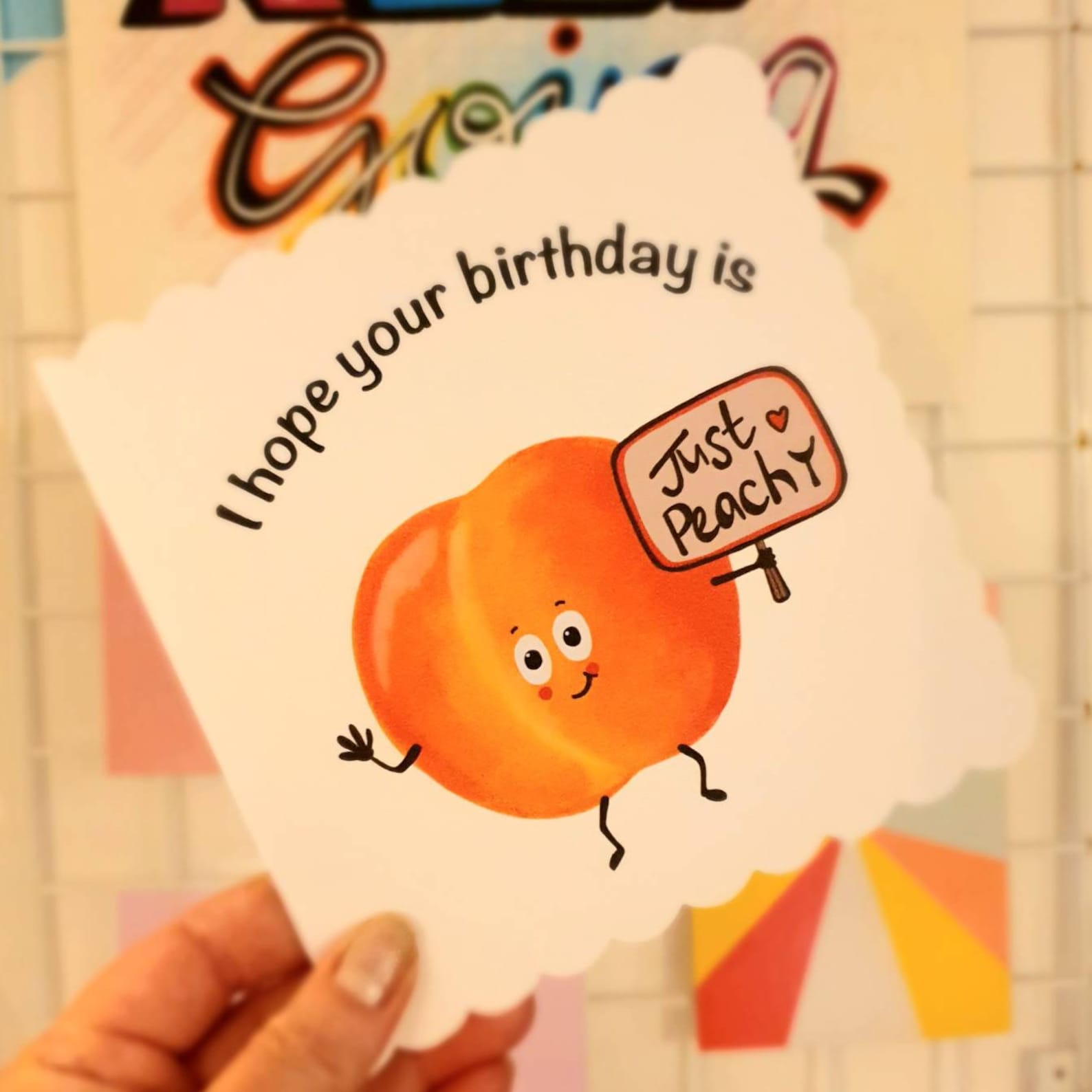 Happy Birthday Card I Hope Your Birthday is Just Peachy - Etsy