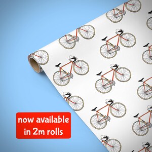 Bicycle Gift Wrap Bike Eco Wrapping Paper With Blue or Red - Etsy UK