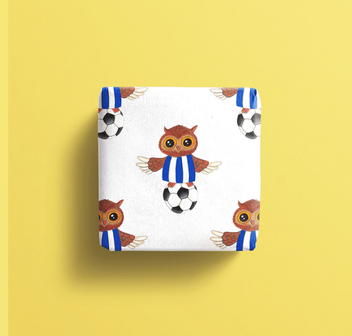 Ozzy Owl Gift Wrap Owls Wrapping Paper Sheffield Wednesday - Etsy UK