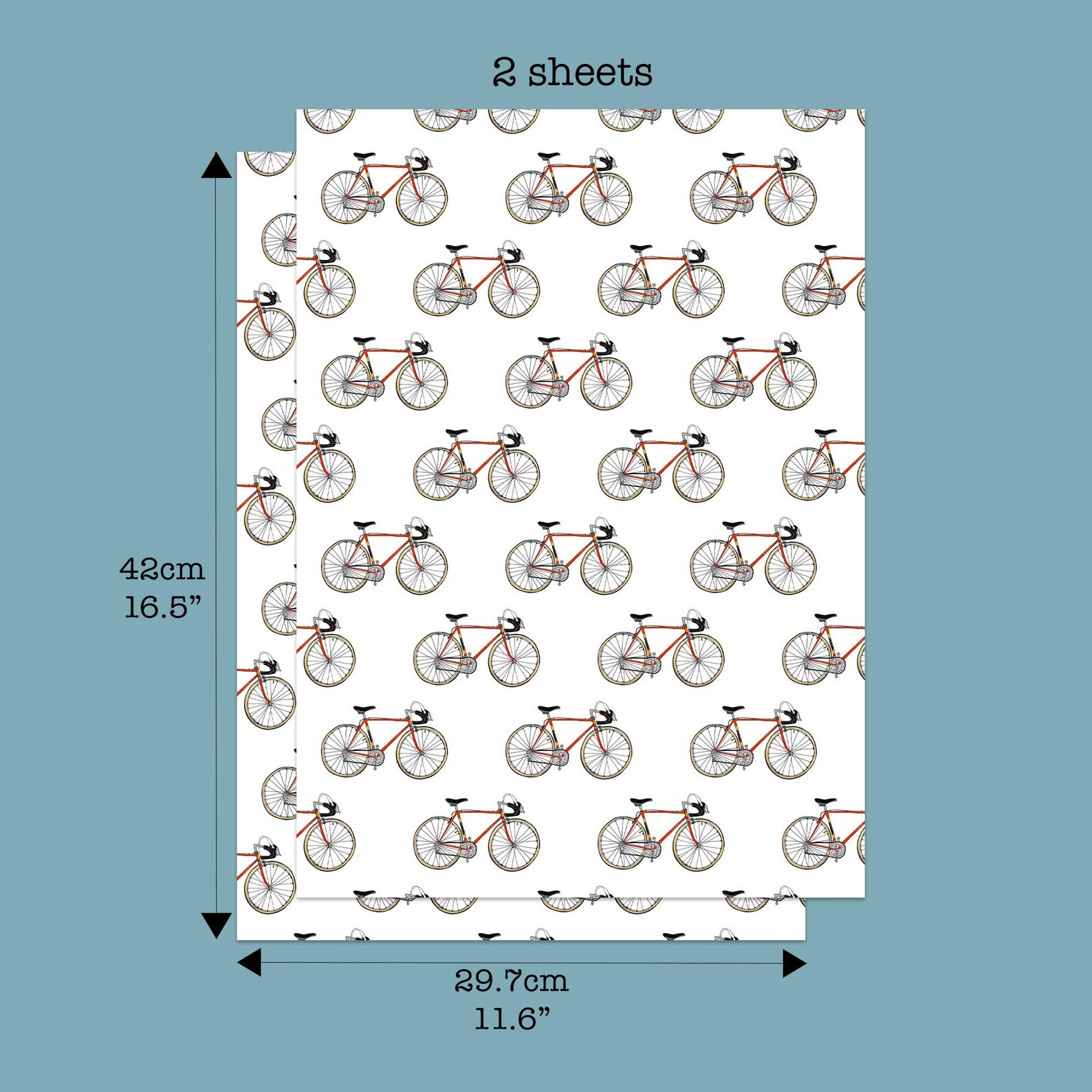 Bicycle Gift Wrap Bike Eco Wrapping Paper With Blue or Red - Etsy UK