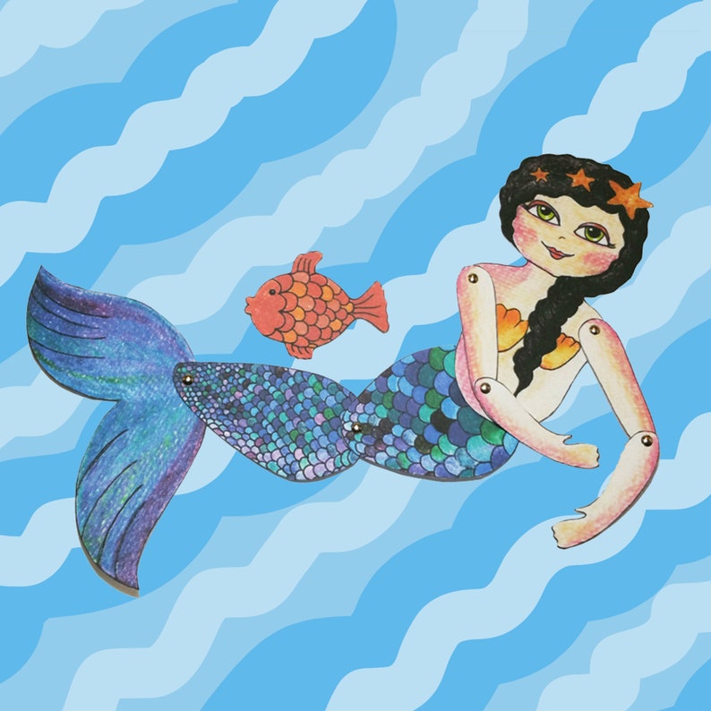 Articulated Mermaid Paper Doll Instant Download for You to Make at Home ...
