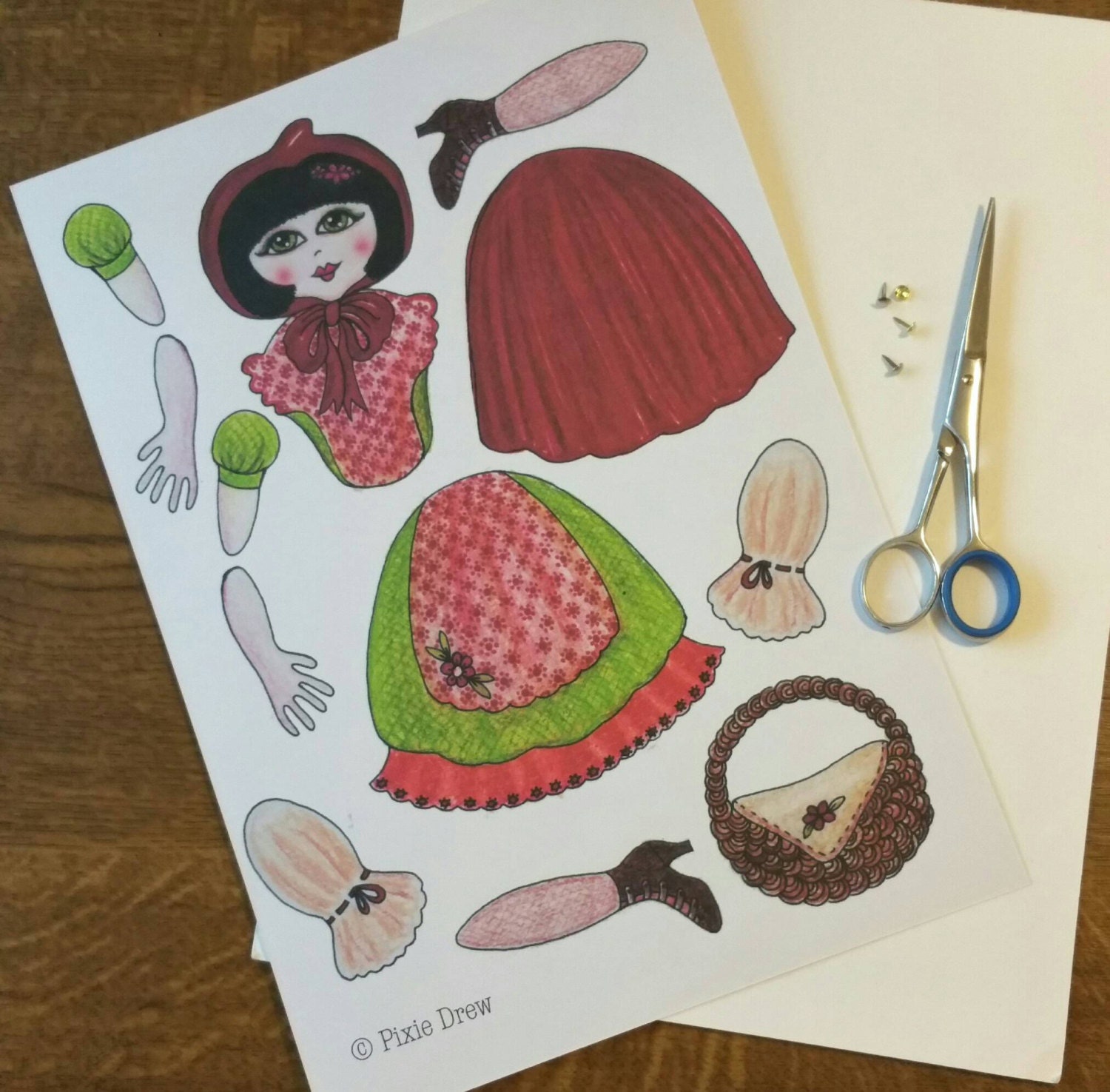 Little Red Riding Hood Paper Doll Instant Download. DIY Paper | Etsy