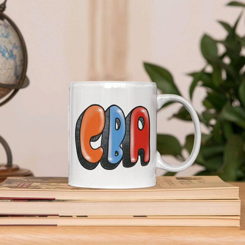 CBA Mug Can't Be Arsed Brightly Coloured Typography - Etsy