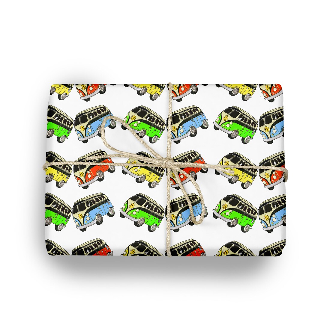 Camper Van Gift Wrap, Camper Wrapping Paper, Vehicle Gift Wrap, Novelty ...