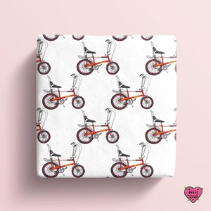 Purple Chopper Bike Wrapping Paper or Yellow Gift Wrap, Gift Wrap for ...