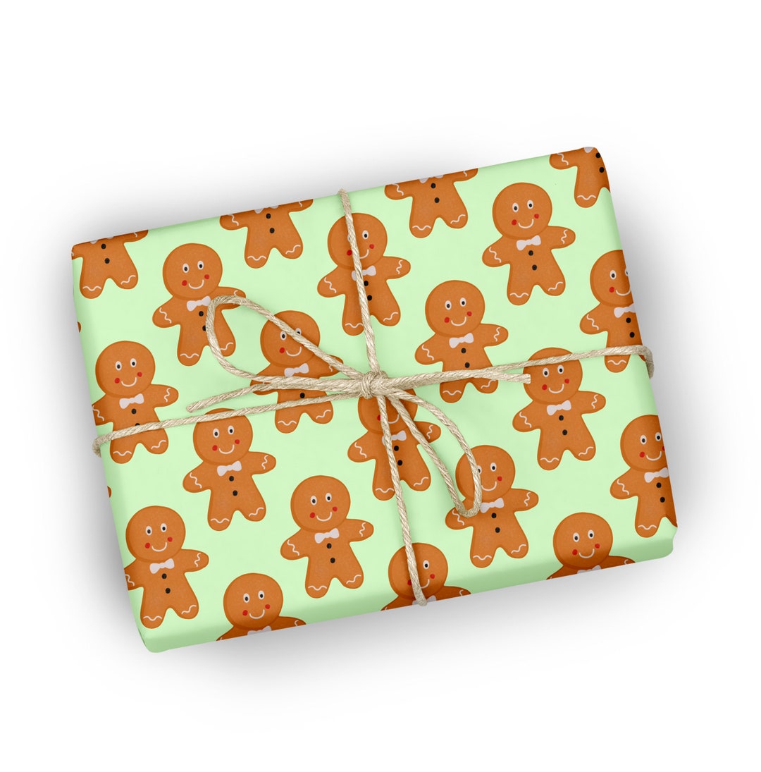 Gingerbread Man Christmas Wrapping Paper Gift Wrap - Etsy