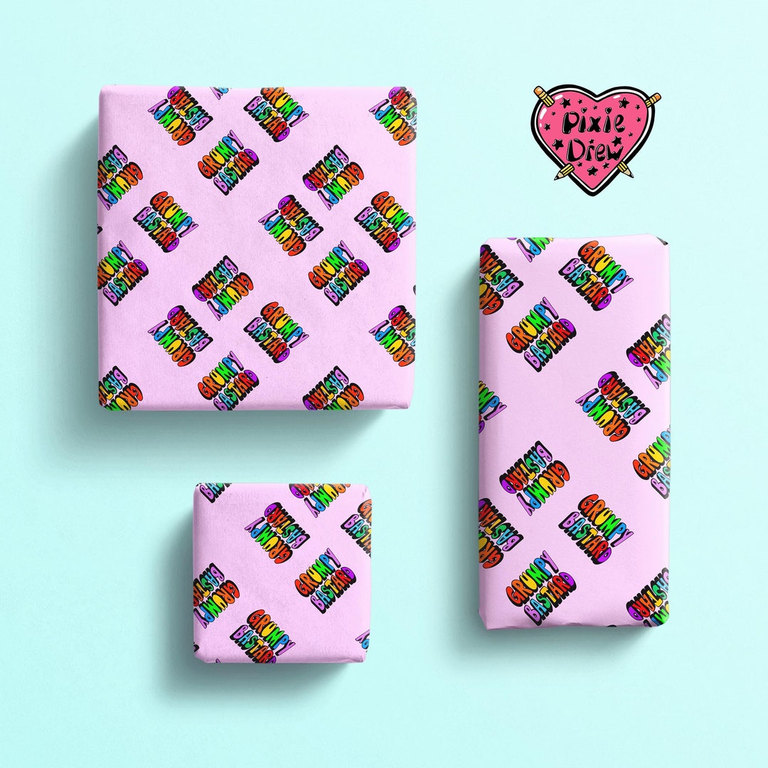 Grumpy Bastard Wrapping Paper Rude Wrapping Paper for Him - Etsy