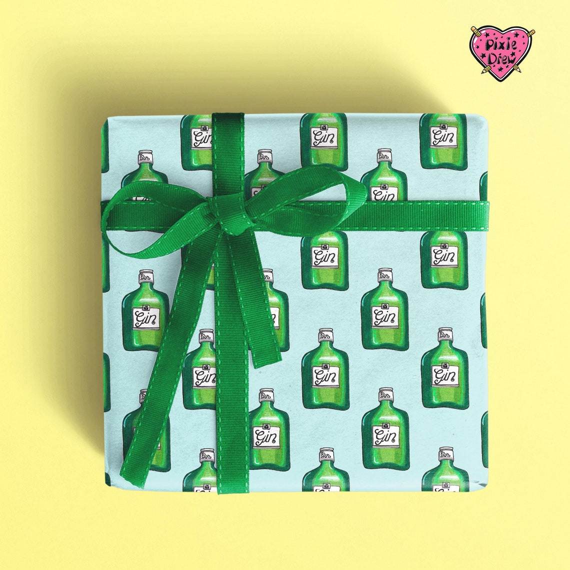 Gin Bottle Gift Wrap Bottle of Gin Wrapping Paper Gin Bottle - Etsy