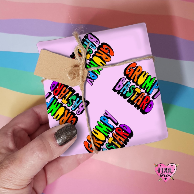 Grumpy Bastard Wrapping Paper Rude Wrapping Paper for Him | Etsy