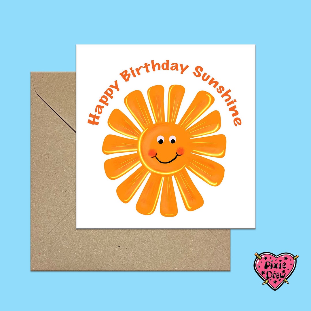 Happy Birthday Sunshine Card Birthday Card Sunshine Birthday - Etsy