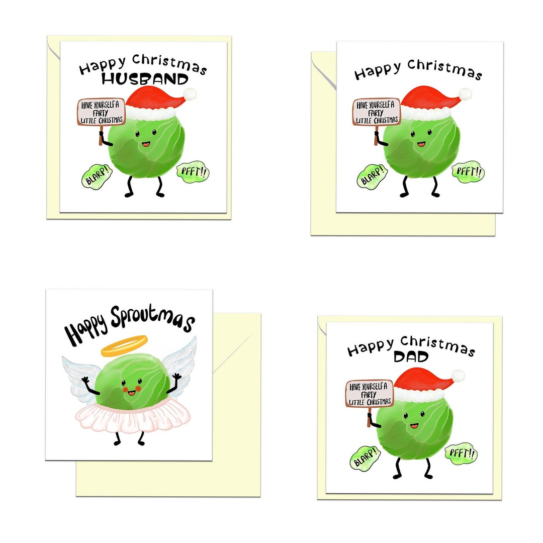 Funny Sprout Christmas Card, Angel Sprout Card for Dad, Husband ...