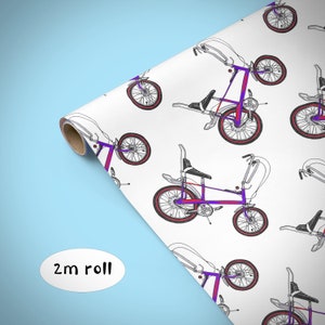 Purple Chopper Bike Wrapping Paper or Yellow Gift Wrap Gift - Etsy UK
