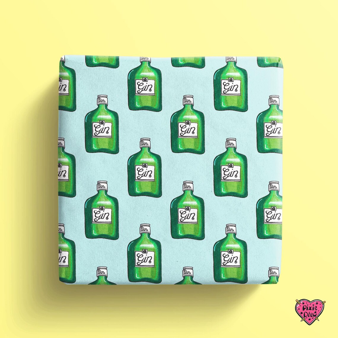 Gin Bottle Gift Wrap Bottle of Gin Wrapping Paper Gin Bottle - Etsy