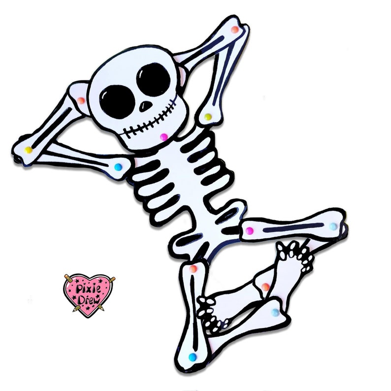 Skeleton Paper Doll Instant Download, DIY Skeleton Articulated Paper ...