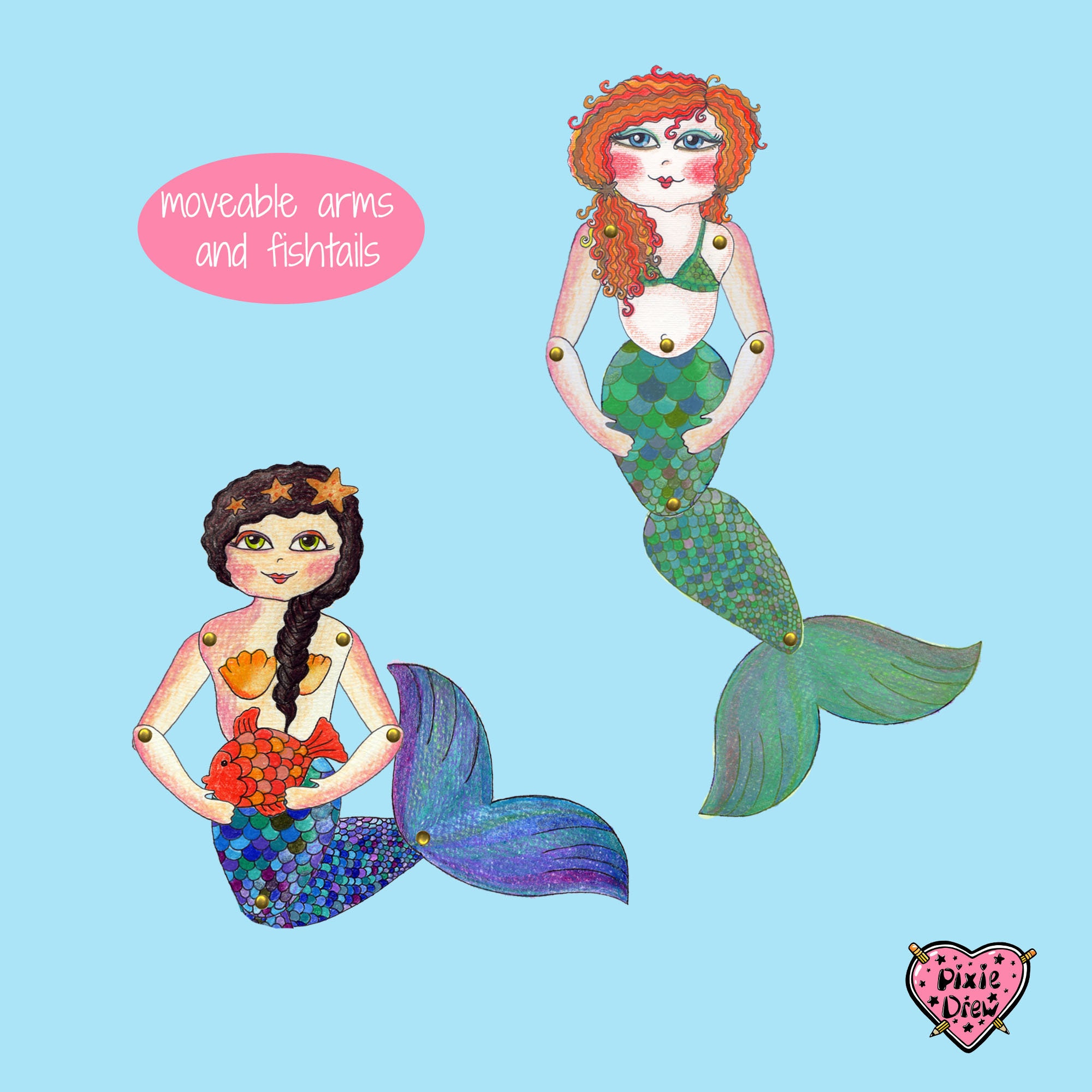 Articulated Mermaid Paper Doll Instant Download for You to - Etsy Canada