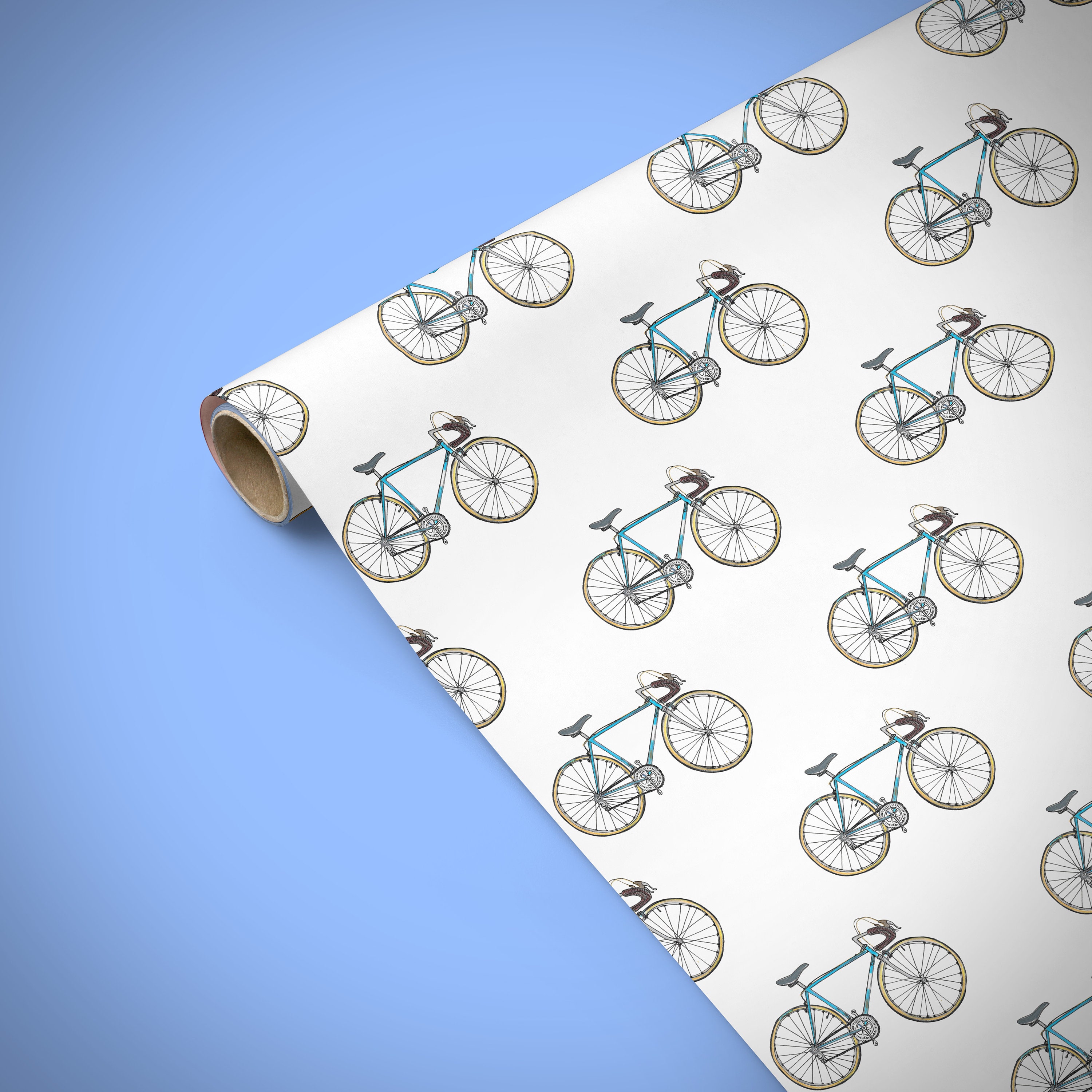 Bicycle Gift Wrap Bike Eco Wrapping Paper With Blue or Red - Etsy UK