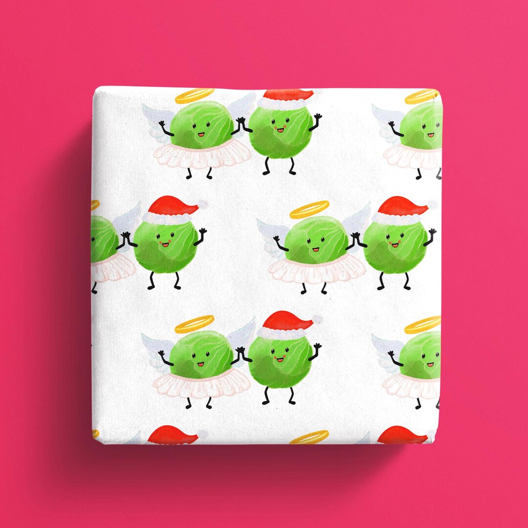 Sprout Christmas Gift Wrap Angel Sprout and Santa Sprout - Etsy UK