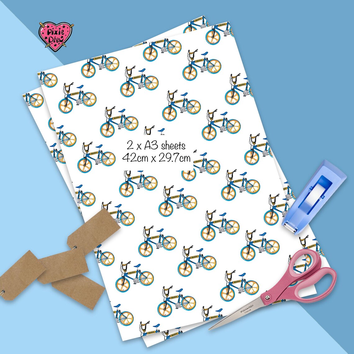 BMX Gift Wrap BMX Wrapping Paper Bike Gift Wrap Novelty | Etsy