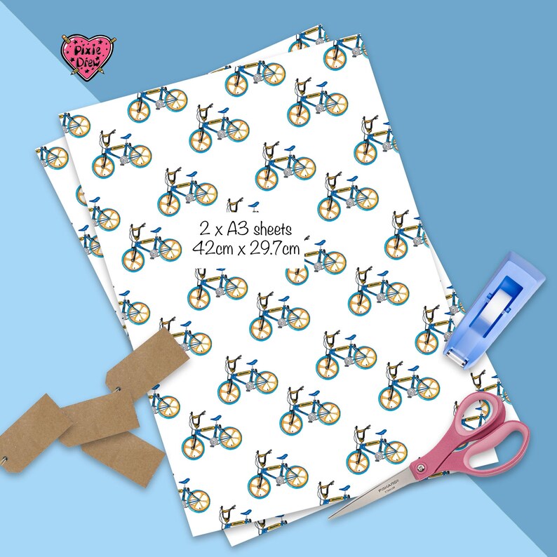 BMX Gift Wrap BMX Wrapping Paper Bike Gift Wrap Novelty | Etsy