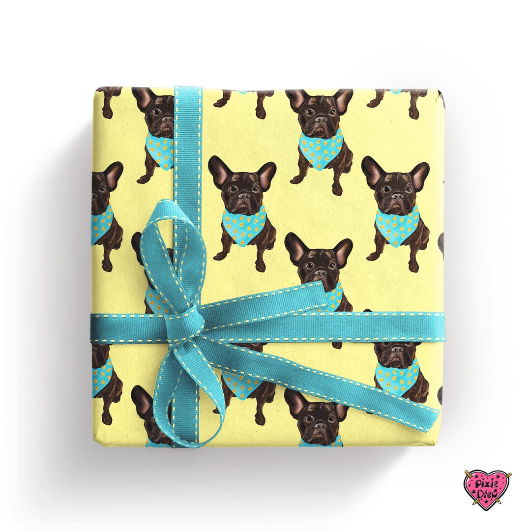French Bulldog Wrapping Paper, Frenchy Wrap, Gift Wrap, Dog Gift Wrap ...