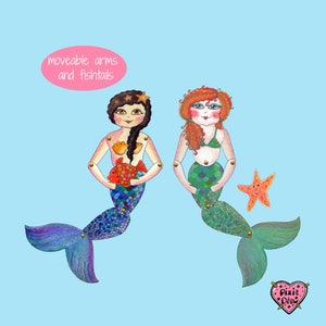 Articulated Mermaid Paper Doll Instant Download for You to Make at Home ...