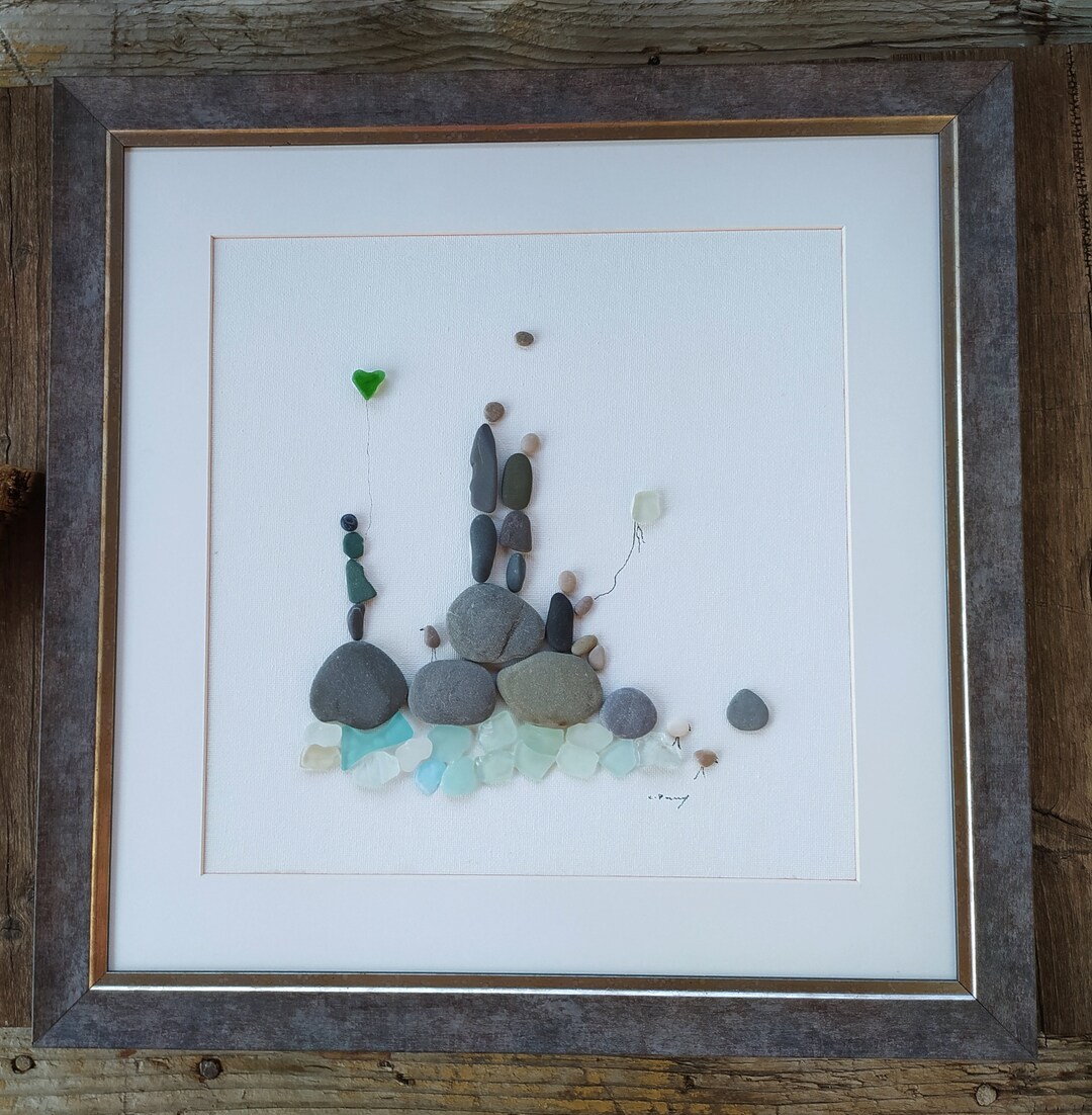 Pebble Art Family4, Family4 Pebbles, Family Beach Picture, Pebbles ...