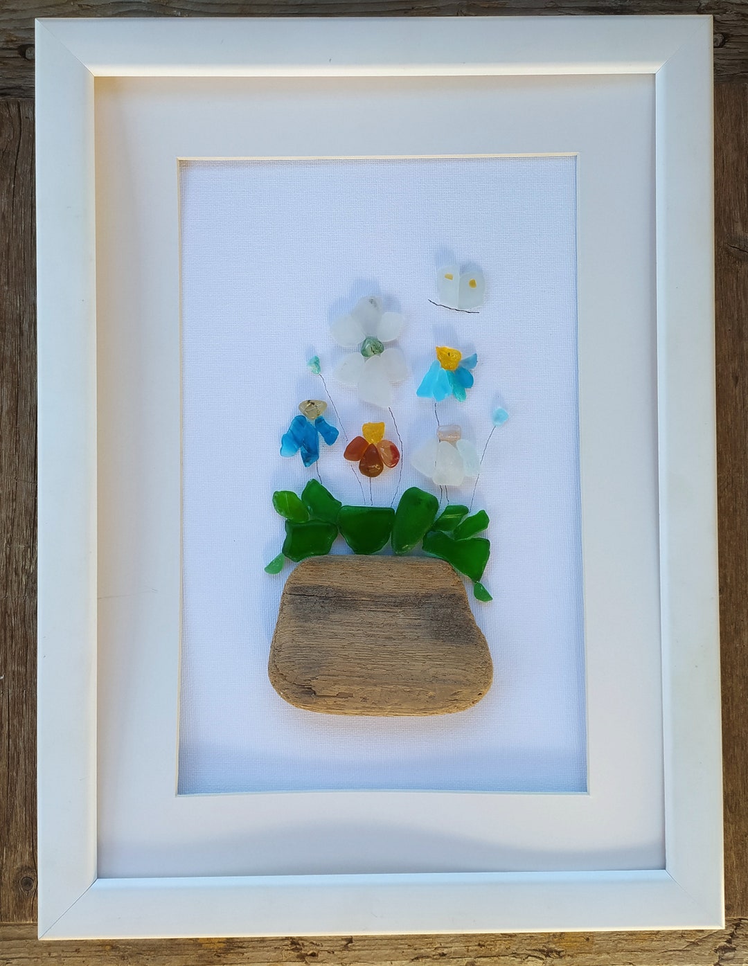 Pebble Art Flowers Big, Sea Glass Flowers, Adriatic Sea,home Decor ...