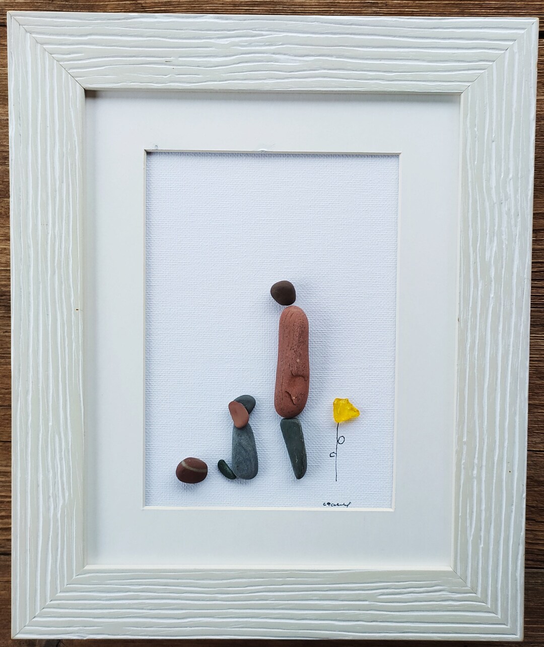 Pebble Art Man Picture, Man Dog Wall Art, Pebble Art, Pebble Art Man ...
