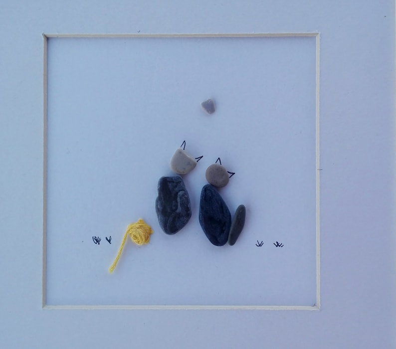 Pebble art cats cats love pets pebbles pebble picture pets | Etsy