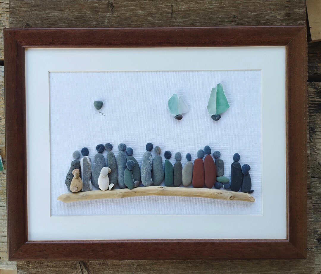 Pebble Art Family Winter, Family Gift ,custom Order Family, Family11 ...