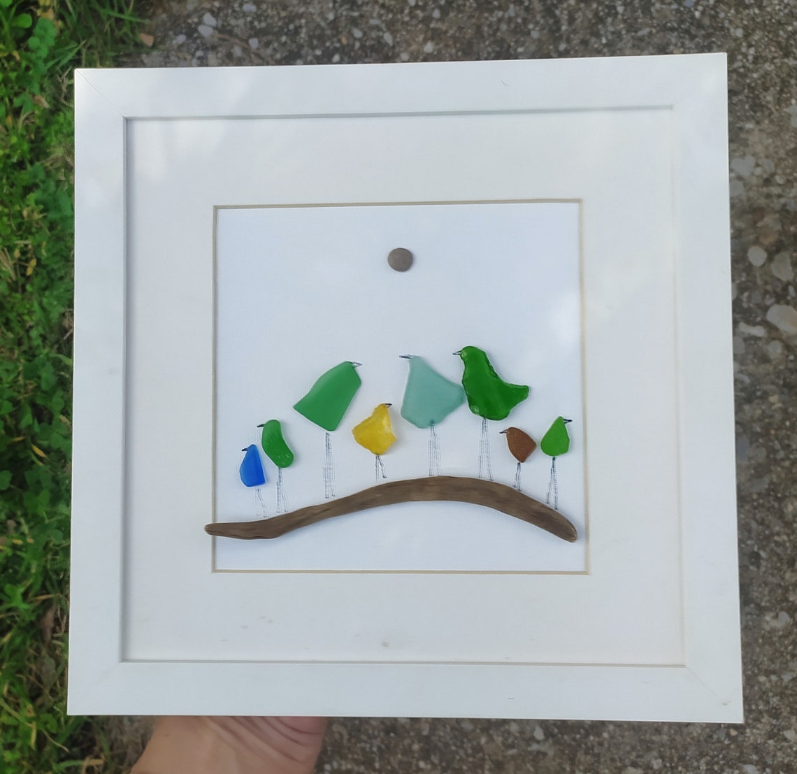 Pebble Art Birds Picture Pebble Art Birds Family Sea Glass - Etsy