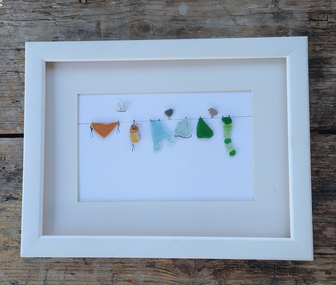 Pebble Art Laundry, Sea Glass Birds Laundrry Picture, Birds Pebble Art ...