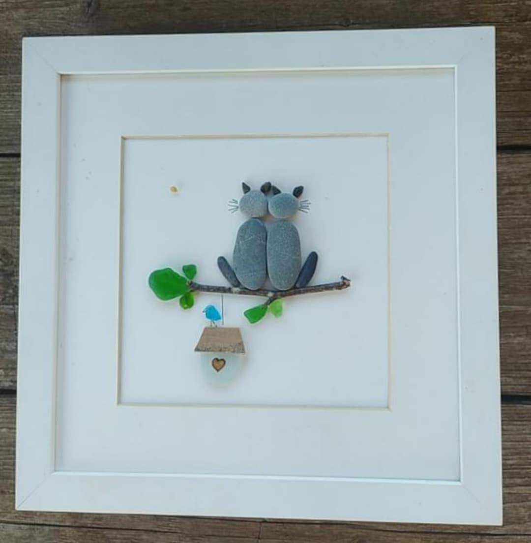 Pebble Art Cats, Cats Love, Pets Pebbles, Pebble Picture Pets, Pebble ...