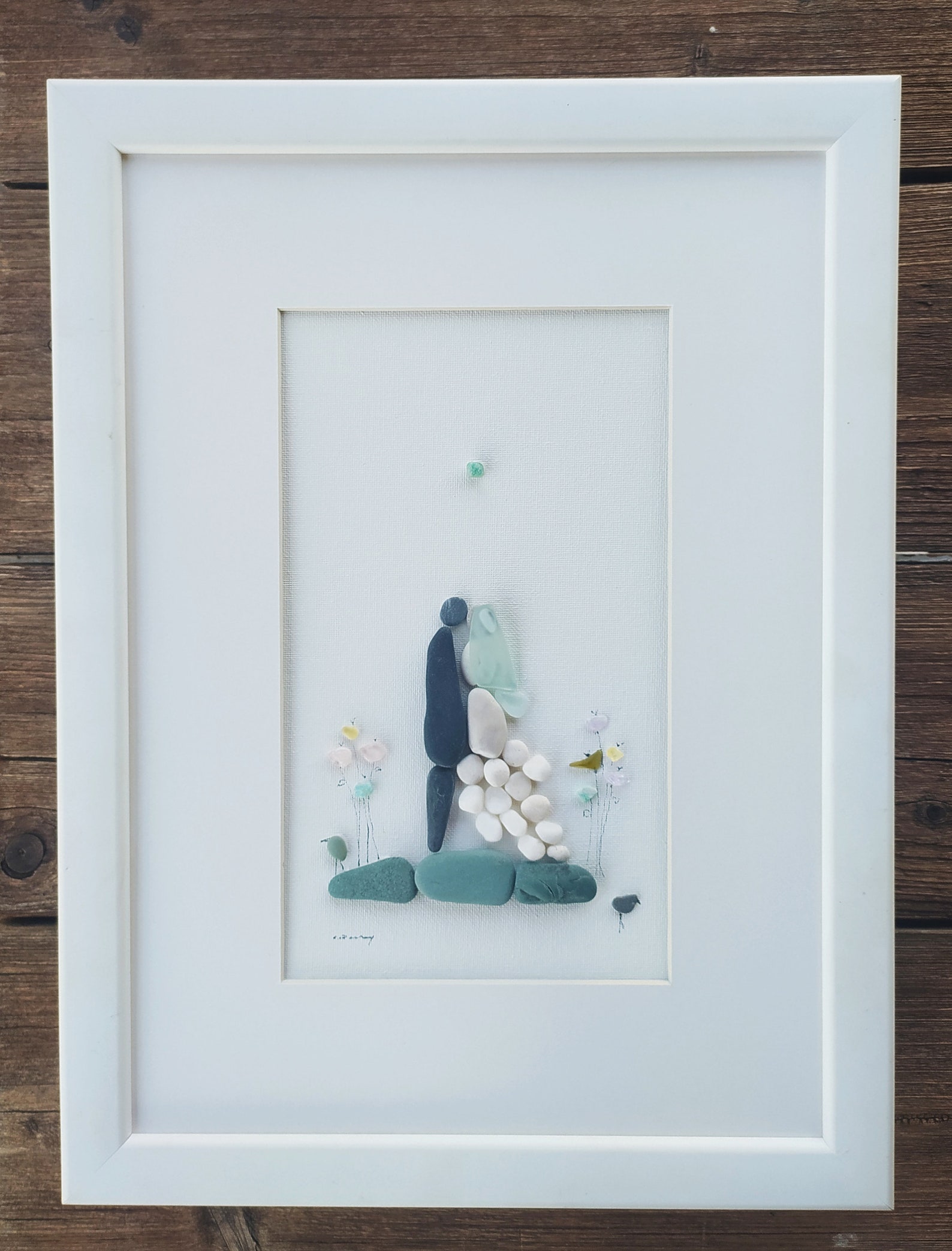 Weddings Pebble Art Framed Engagement Present Wedding - Etsy