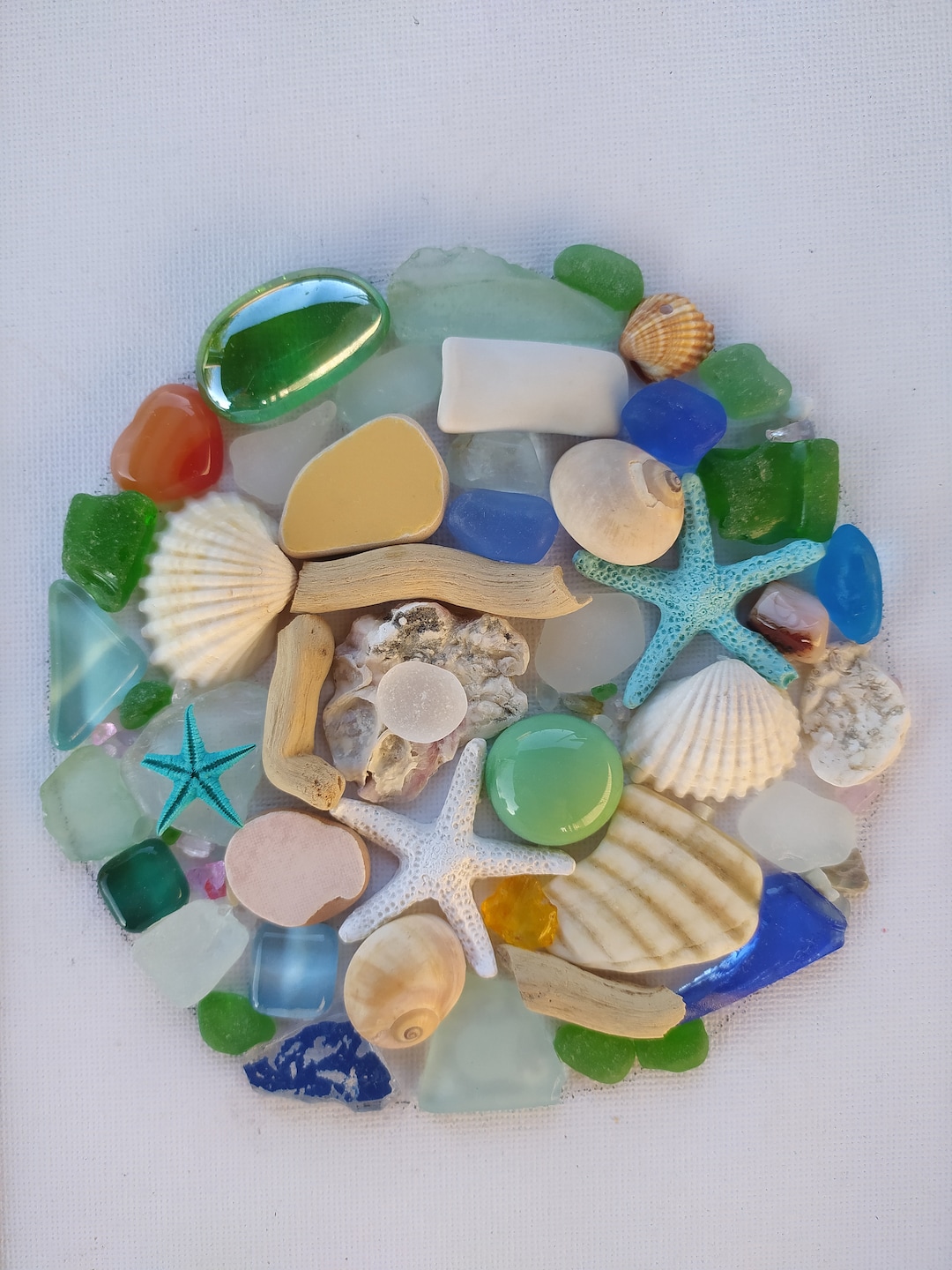 Cornish Sea Glass Art Framed,coastalpicture, Shells Art,handmade in Sea ...