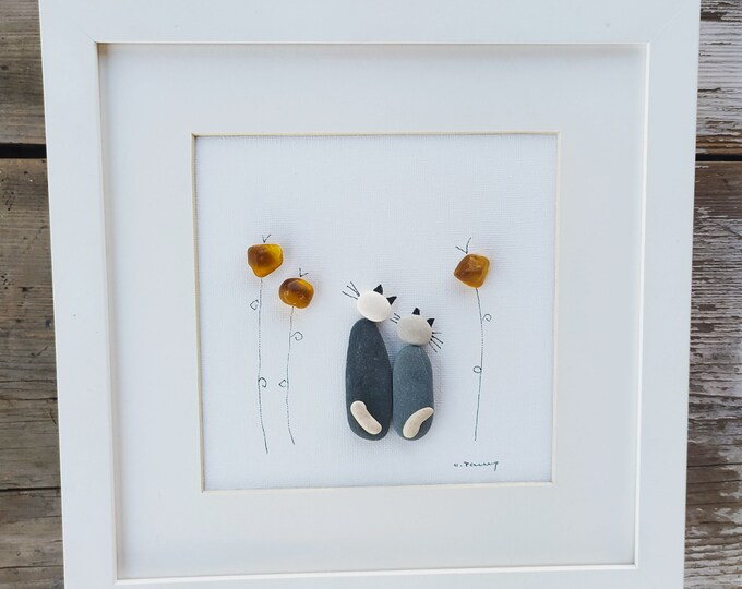 Pebble Art Cats Picturecats Love Pets Pebbles Pebble - Etsy