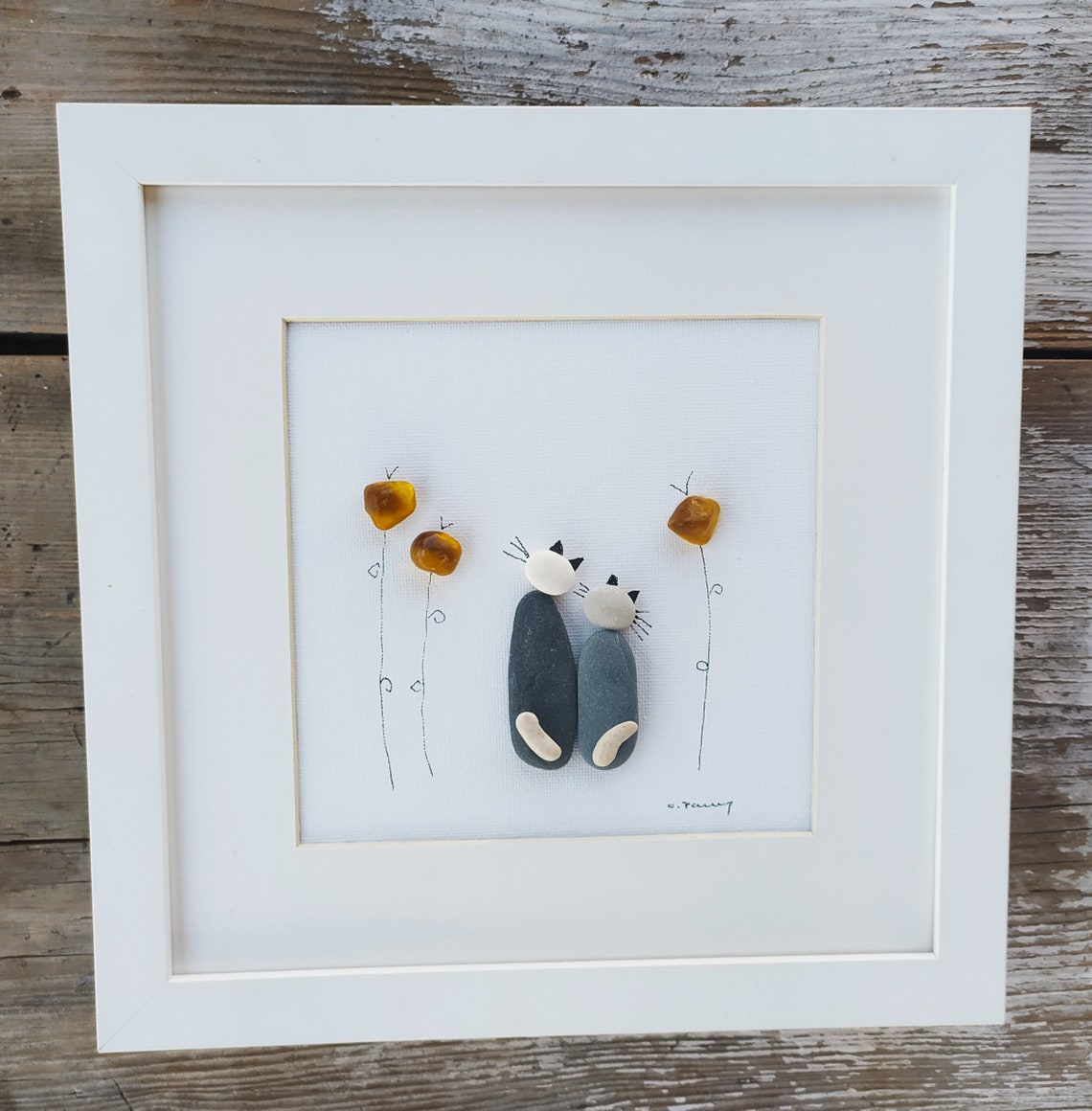 Pebble Art Cats Picturecats Love Pets Pebbles Pebble | Etsy