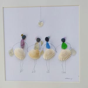 Pebble Art 4 Friends, Bff Present, Birthday Friends Framed, Home Decor ...