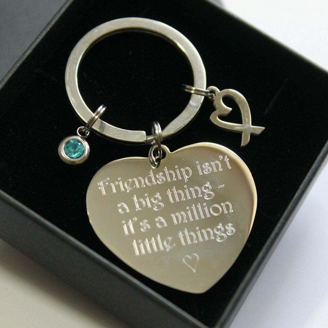 Engraved Birthstone Keyring Keychain Personalised Gifts Any Message ...