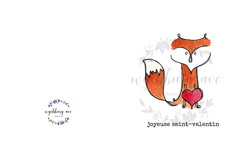 Printable French Valentine's Card / French Valentine / Fox Valentine ...
