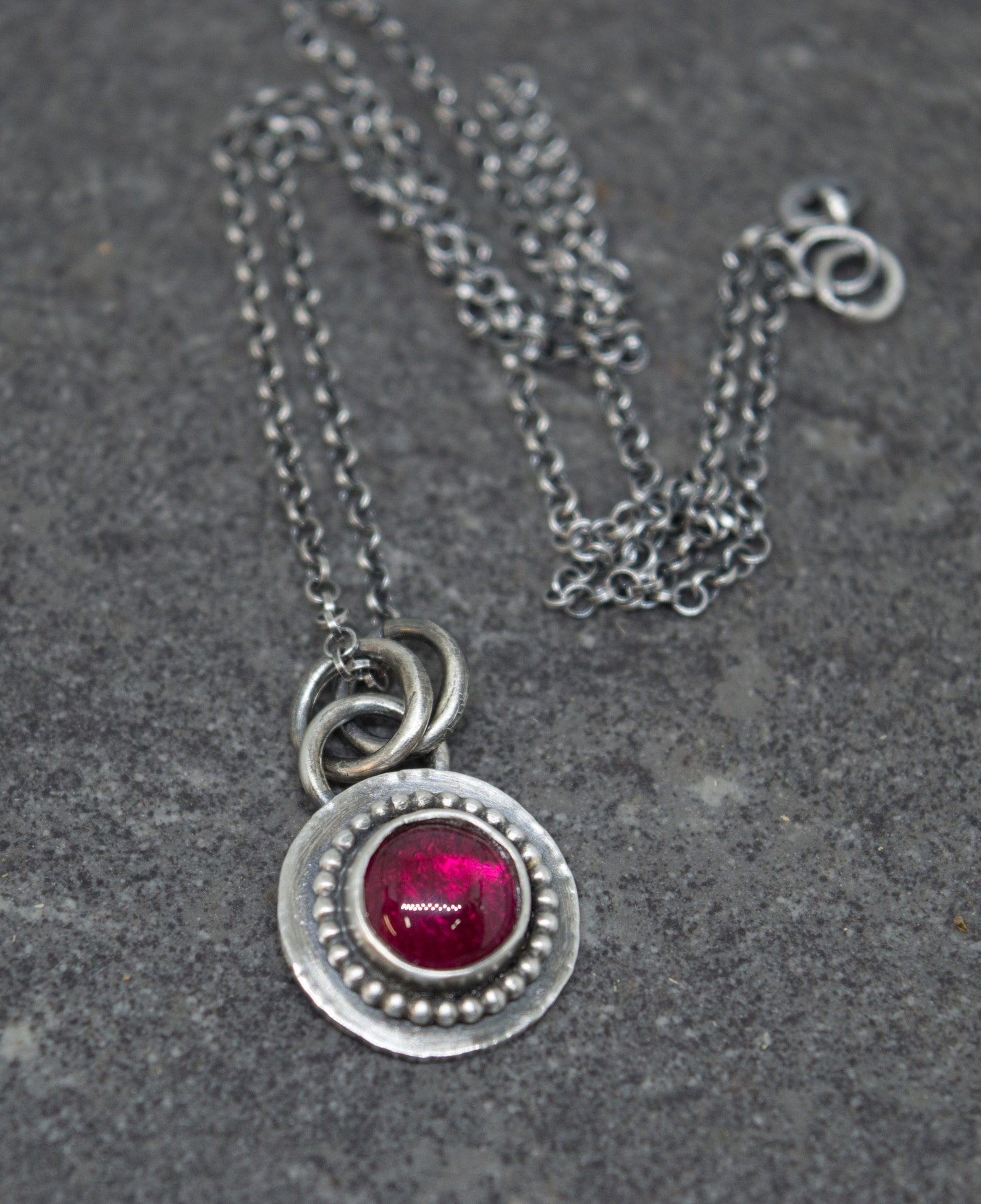 Ruby Necklace Silver Ruby Necklace - Etsy