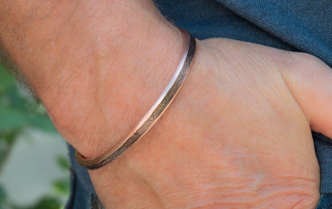 Copper Men's Bracelet, Rustic Men's Bracelet, Solid Copper Bracelet ...