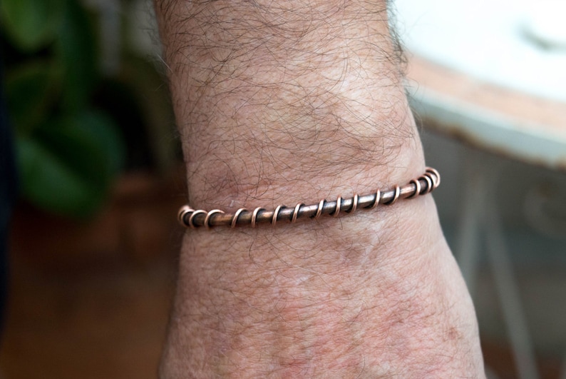Mens Copper Bracelet Rustic Mens Bracelet | Etsy