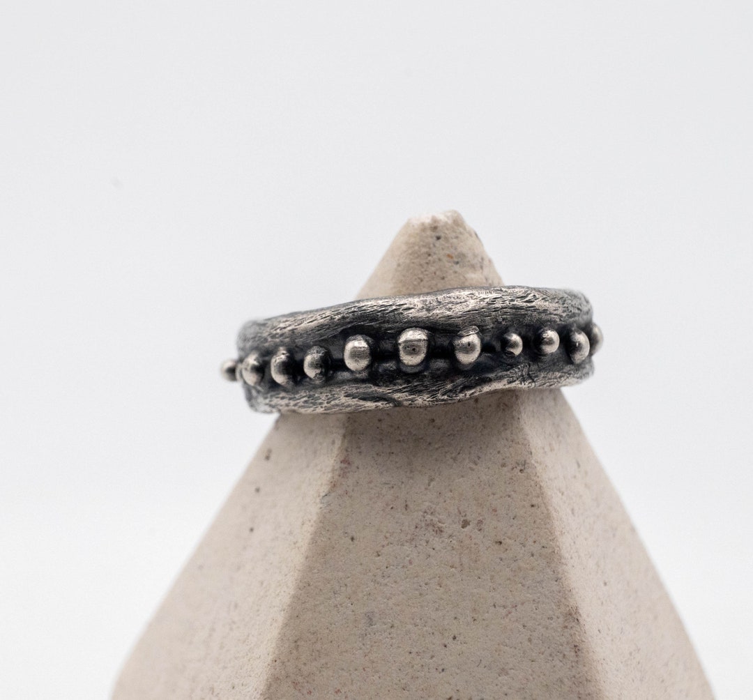 Rustic Mens Ring, Oxidized Rustic Handmade Ring, Organic Design, Black ...