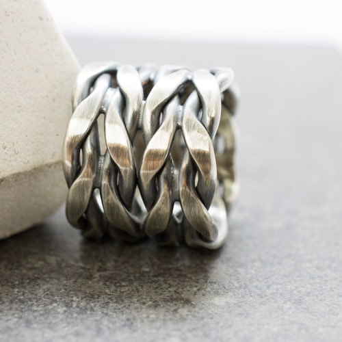 Big Round Silver Ring - Etsy