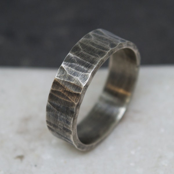 Rustic Silver Ring - Etsy
