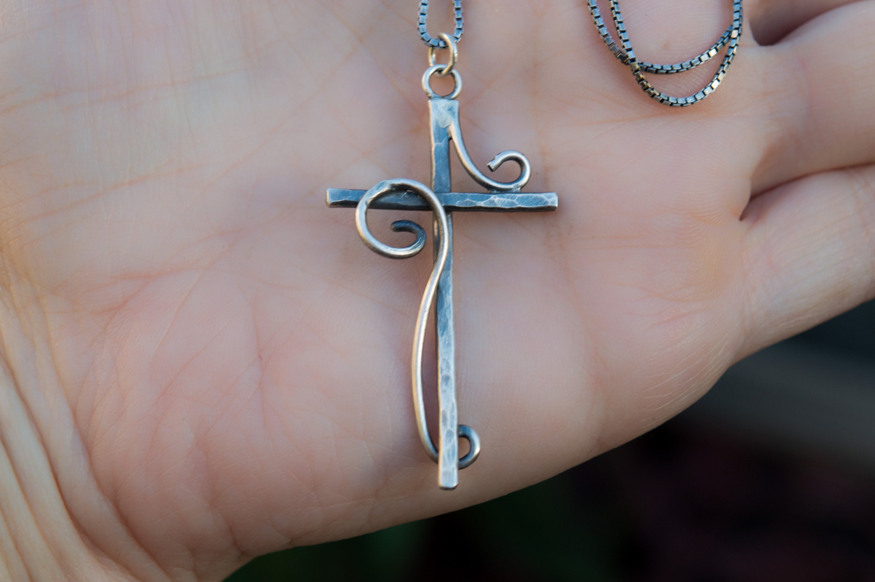 Cross necklace Silver cross Sterling silver Cross pendant | Etsy