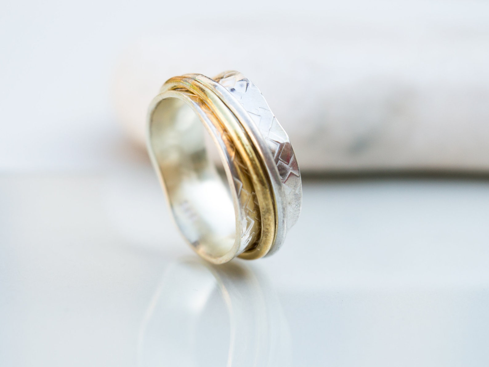 Spinner Ring-sterling Silver Ring-elegant Spinner - Etsy